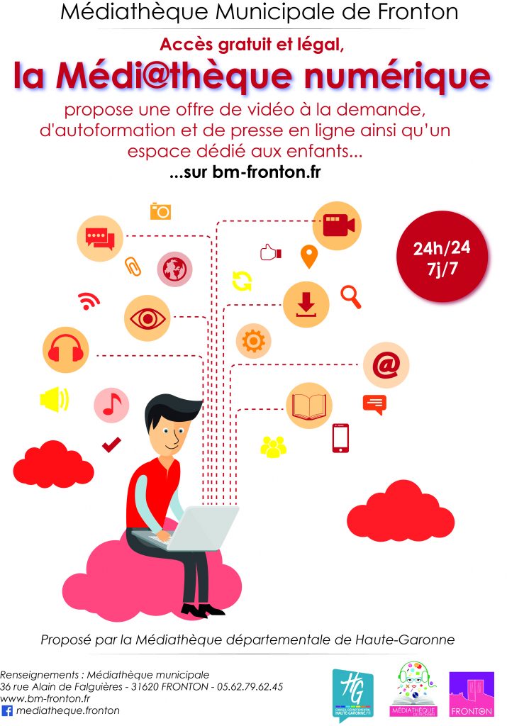Affiche Médiathèque numérique - Ville de Fronton